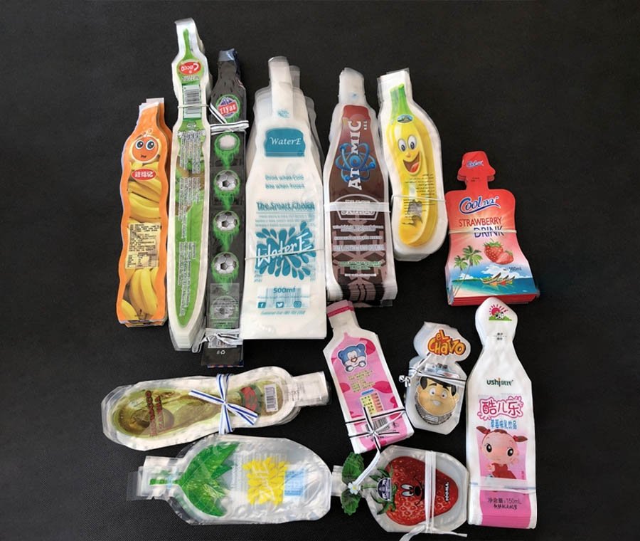 Custom printed bottle shape water sachet